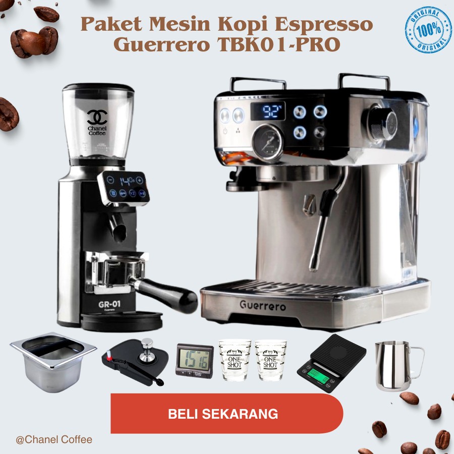 Jual Mesin Kopi Espresso GUERRERO TBK01 PRO + GRINDER GUERRERO GR-01 ...
