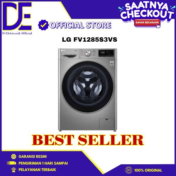 Jual Mesin Cuci Front Loading LG FV1285S3VS 8,5 kg Steam ThinQ AI ...