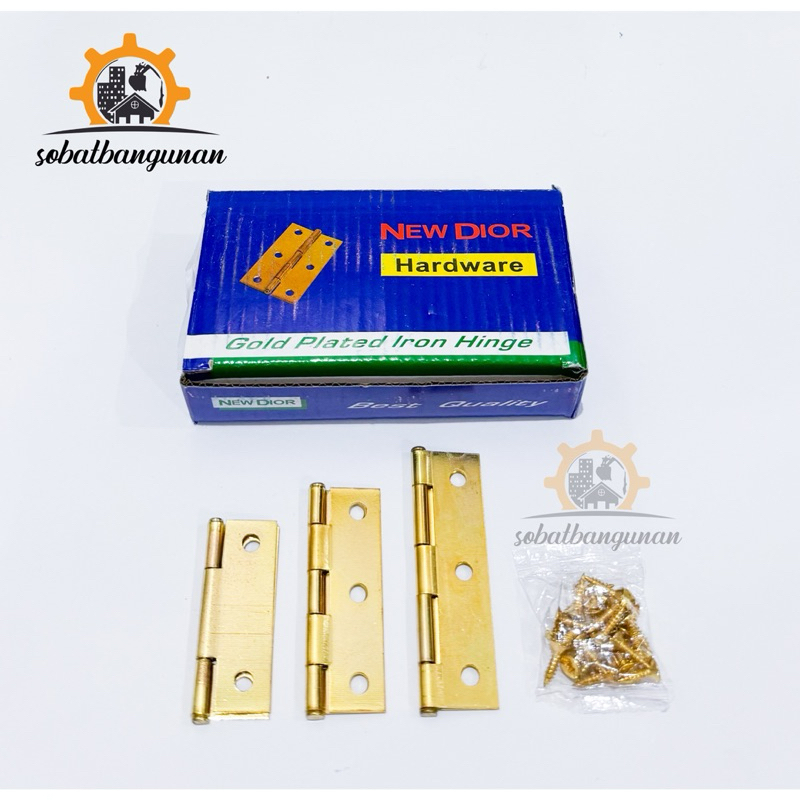 Jual ENGSEL TIPIS KUNINGAN GOLD PLATE GP 2” 2 1/2” 3” Harga 1 Set isi ...