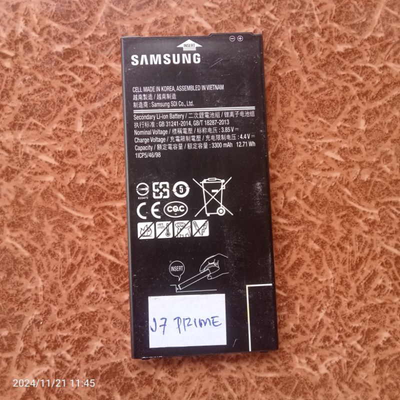 Jual Baterai Battery Batre Samsung J7 prime Original Copotan ( second ) | Shopee Indonesia