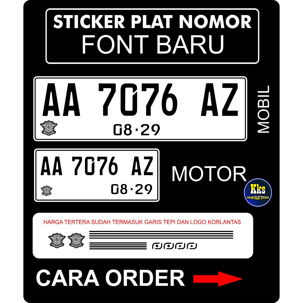 Jual STICKER ANGKA UNTUK PLAT NOMOR MOBIL dan MOTOR ( FONT BARU ...