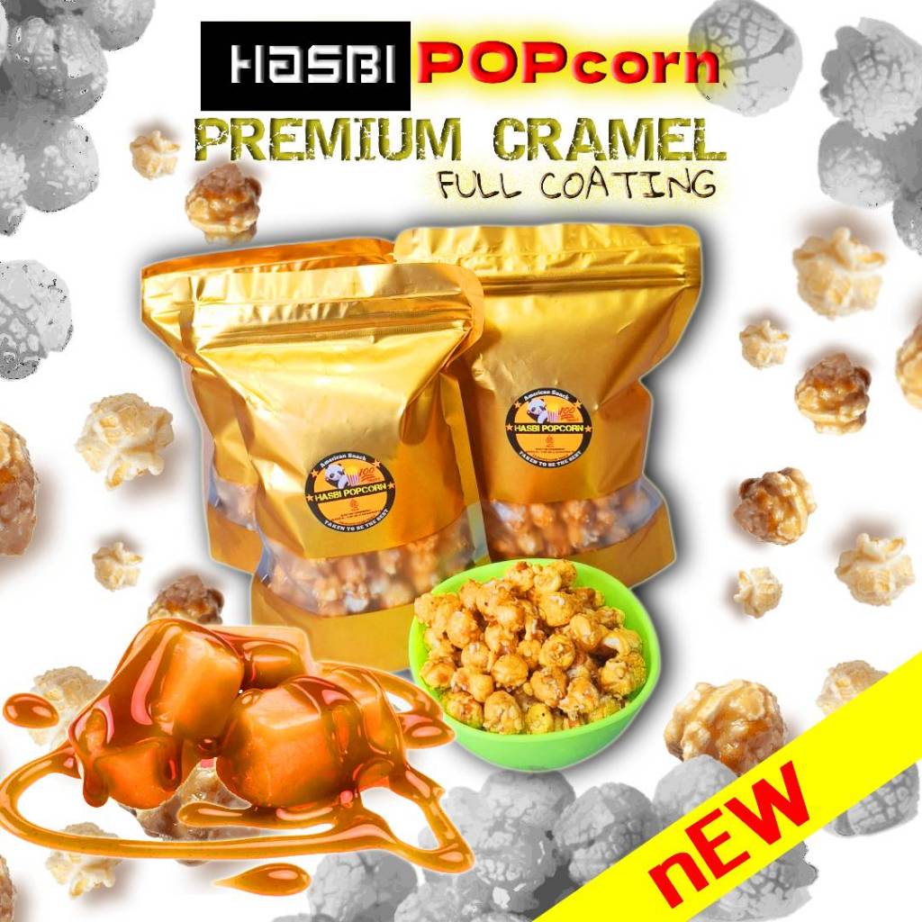 Jual [ HOT NEW ] POPCORN CARAMEL 500Gram Hasbi popcorn/TERMURAH makanan ...