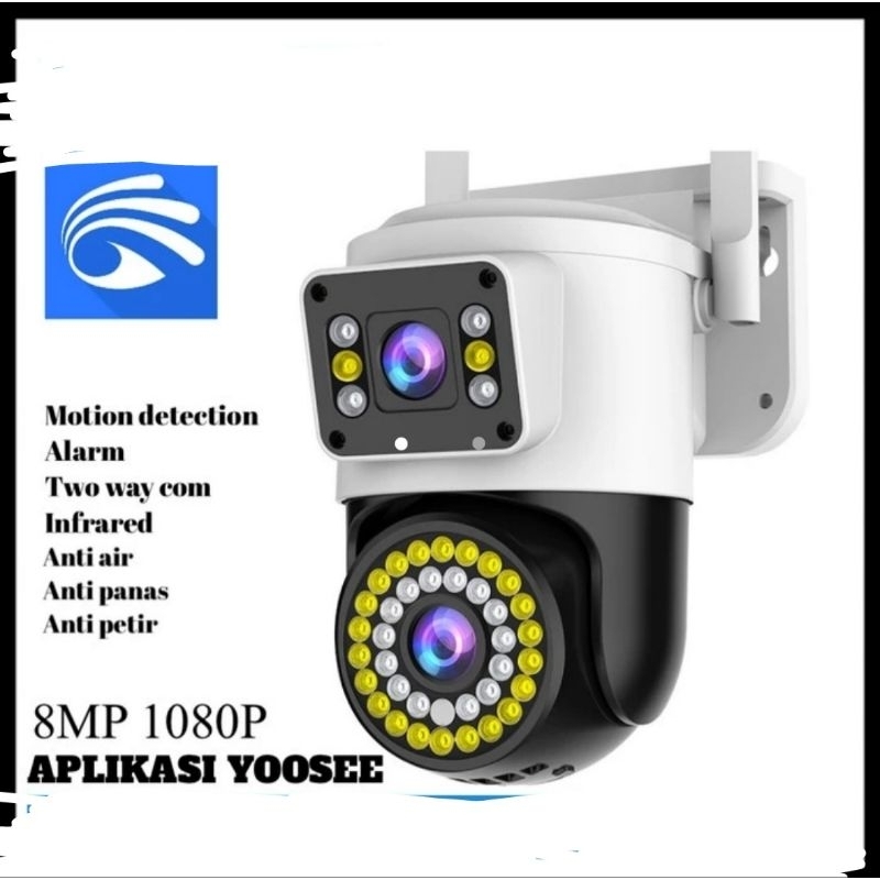 Jual NEW CCTV WIFI OUTDOOR APP YOOSEE 8MP HD Dual Lensa IP66 ANTI AIR ...