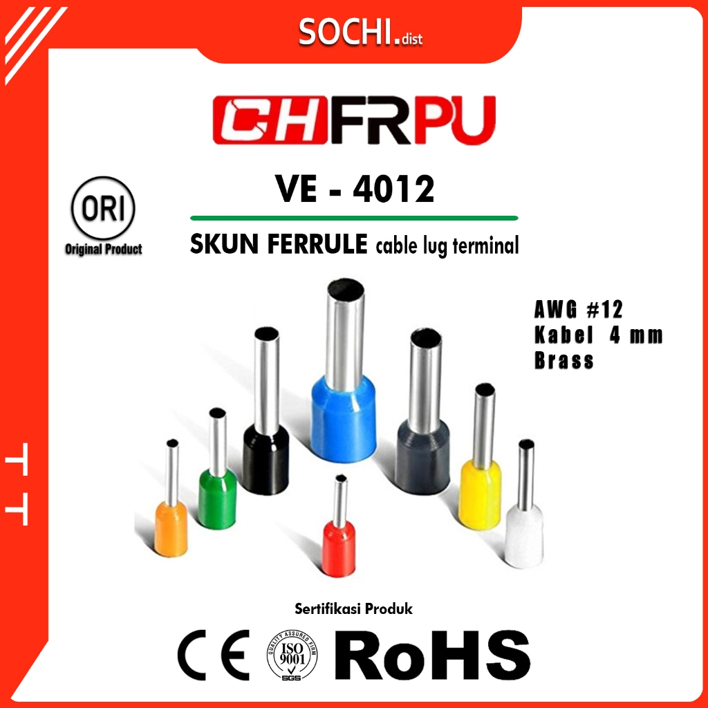 Jual Skun Kabel Tusuk Ferrules Type VE 4012 - 100 pcs | Shopee Indonesia