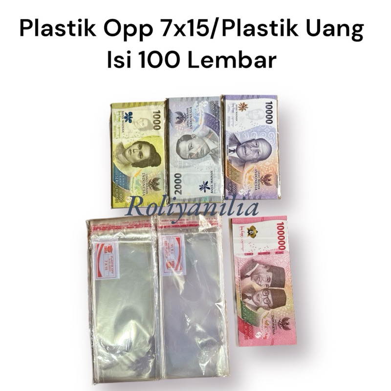 Jual Plastik OPP Bening/Plastik Uang Bucket 7x15 cm Isi 100 Lembar ...