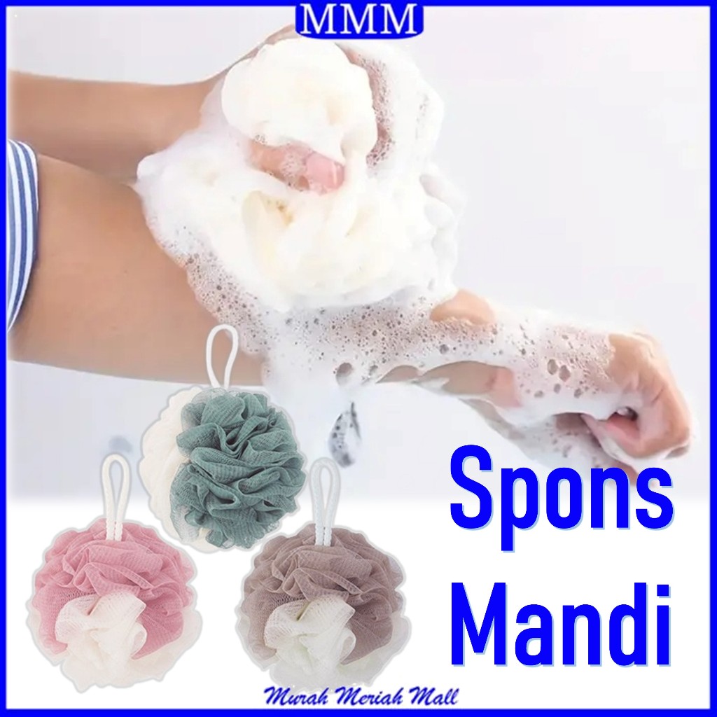 Jual MMM Spons Mandi Bulat Jaring Tebal Pembersih Badan 2 Warna Shower ...