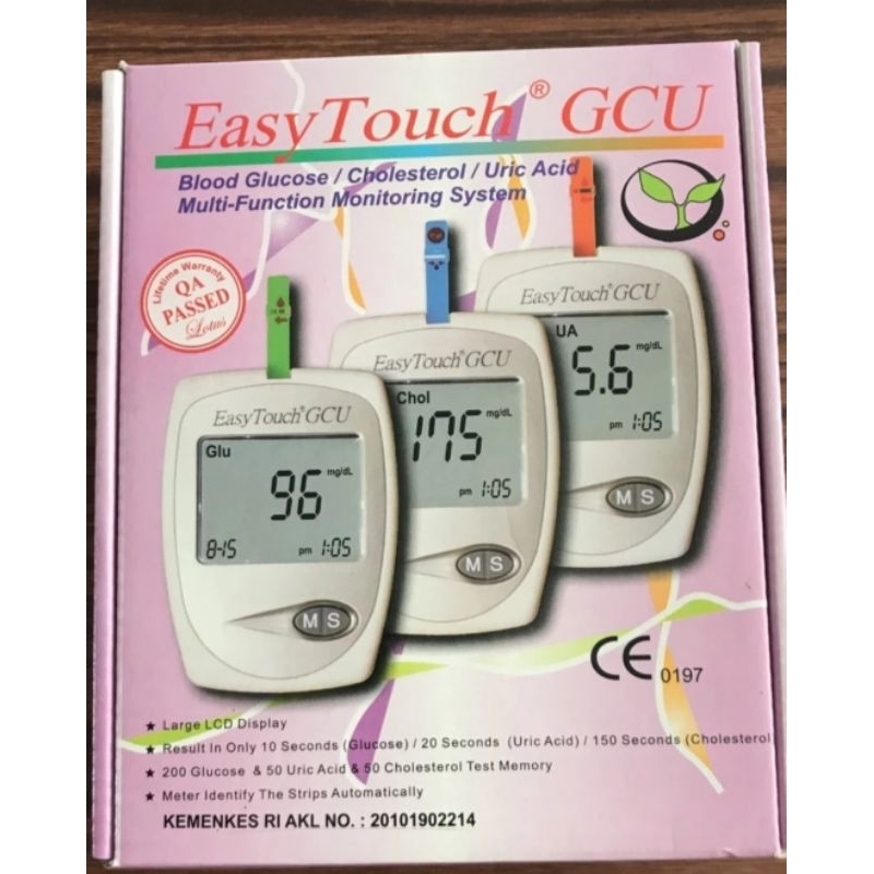 Jual Easytouch GCU 3in1 Alat Tes Gula Asam Urat Kolesterol Easy Touch ...