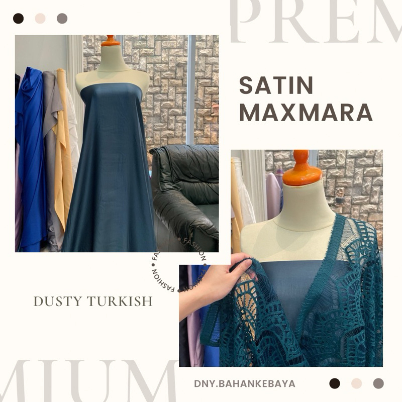 Jual Kain Furing kebaya Satin Silk Maxmaraa Premium Warna Dusty Turkish ...