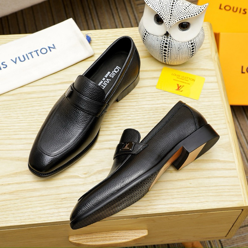 Jual Sepatu pantofel LV black PLV-03 branded mirror quality 1:1 ...