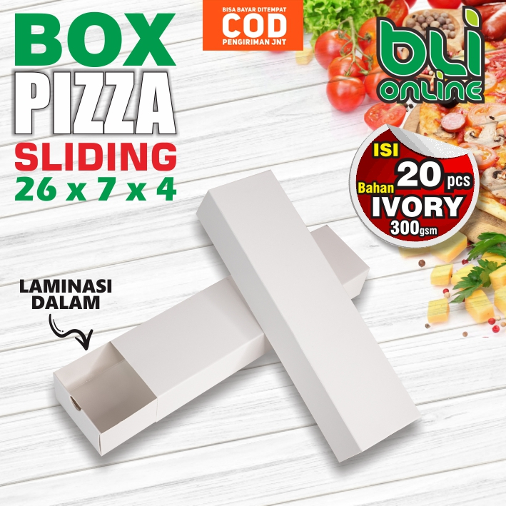 Jual Box pizza sliding polos 26 x 7 x 4 / isi 20 pcs / Box Pizza ...