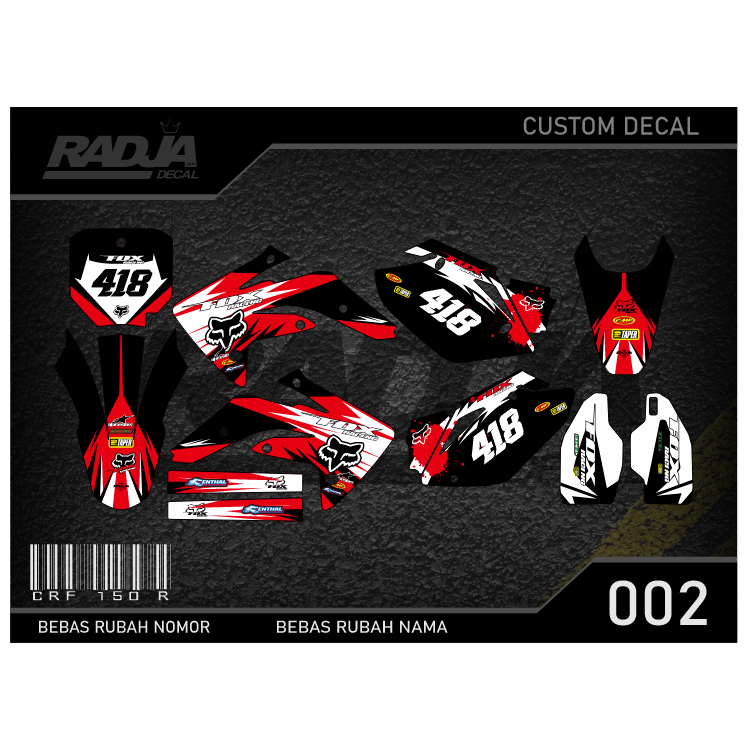 Jual DECAL STICKER CRF 150 R (002) DEKAL STIKER FULLBODY 150R MERAH ...