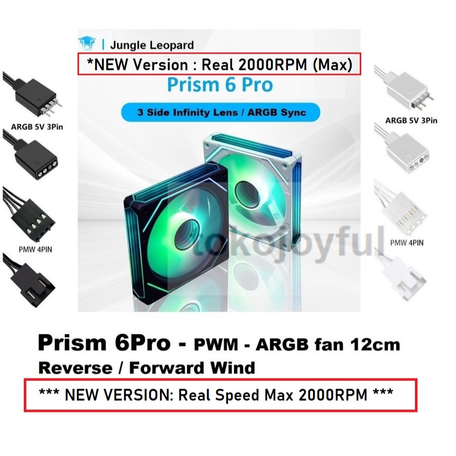 Jual Jungle Leopard Prism 6 Pro ARGB PWM Fan 12cm Reverse Model Lian Li ...