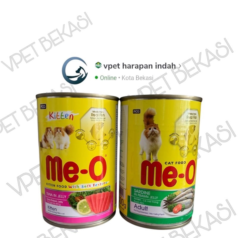 Jual Makanan Kucing Basah MeO Kaleng 400gr MeO Adult dan MeO Kitten ...