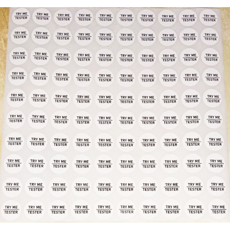Jual Stiker TRY ME (TESTER) Bulat Ukuran 1.5 cm | Shopee Indonesia