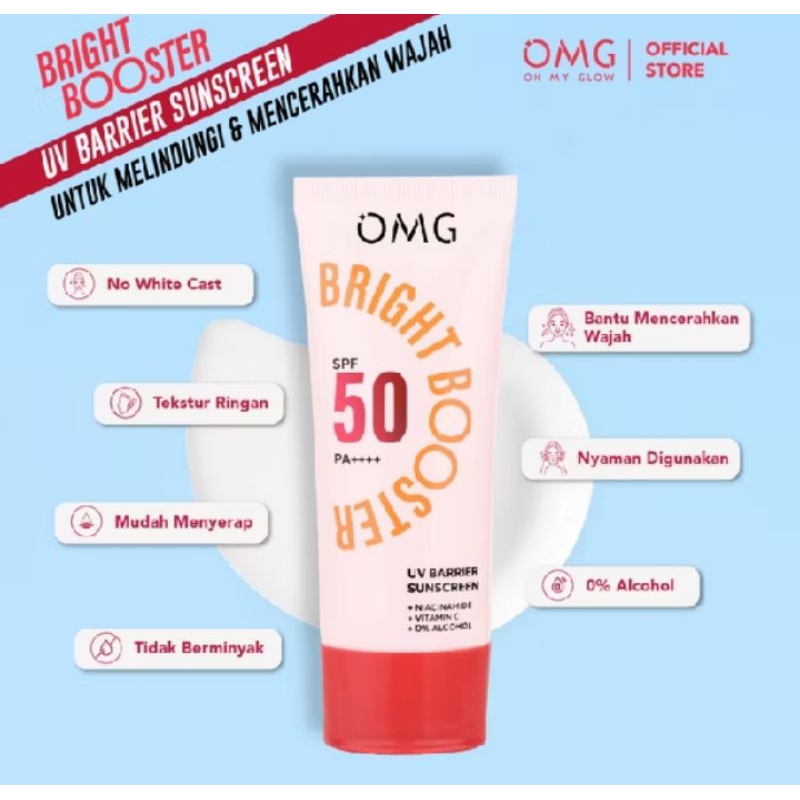 Jual OMG Bright Booster UV Barrier Sunscreen SPF 50 PA+++ | Shopee Indonesia