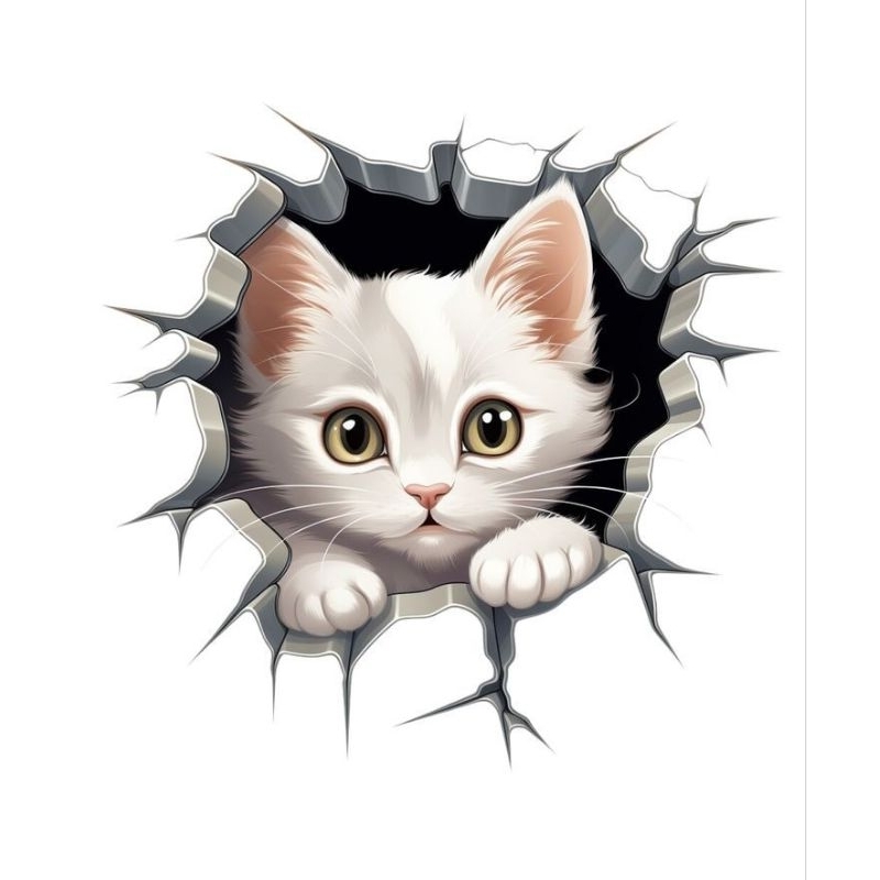 Jual stiker gambar kucing size 10x10 cm print cut | Shopee Indonesia