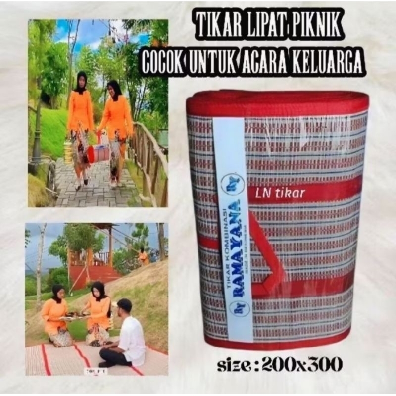 Jual tikar lipat piknik mendong jumbo 200x300 | Shopee Indonesia