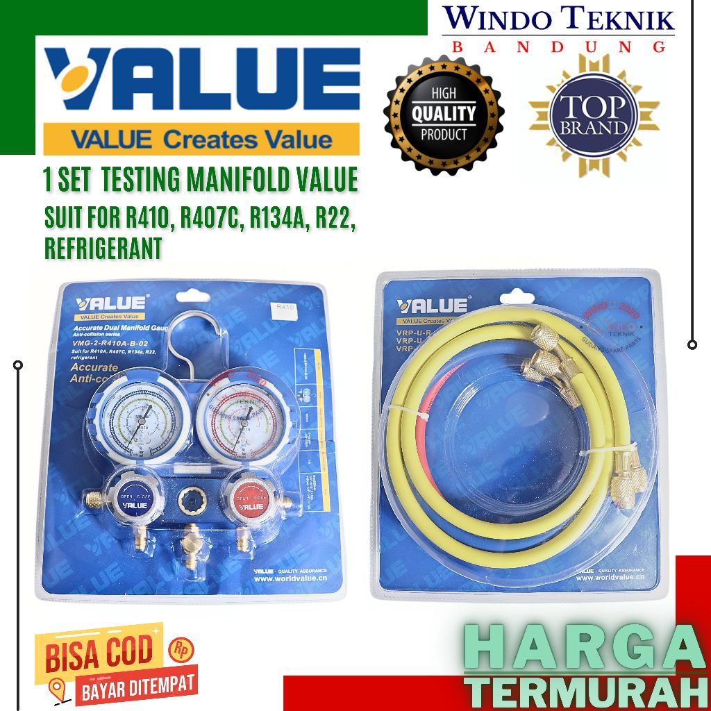 Jual TESTING MANIFOLD VALUE ANALIZER / ANALISER / DOUBLE R22 / R410 r32 ...