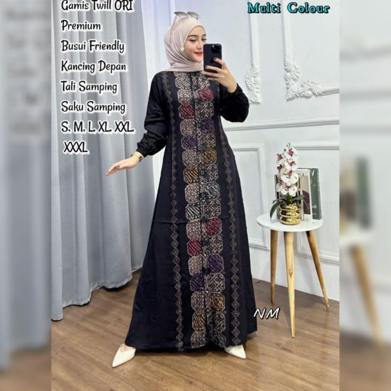 Jual Gamis Batik Twill Ori Premium Pekalongan Model Full Kancing Depan ...