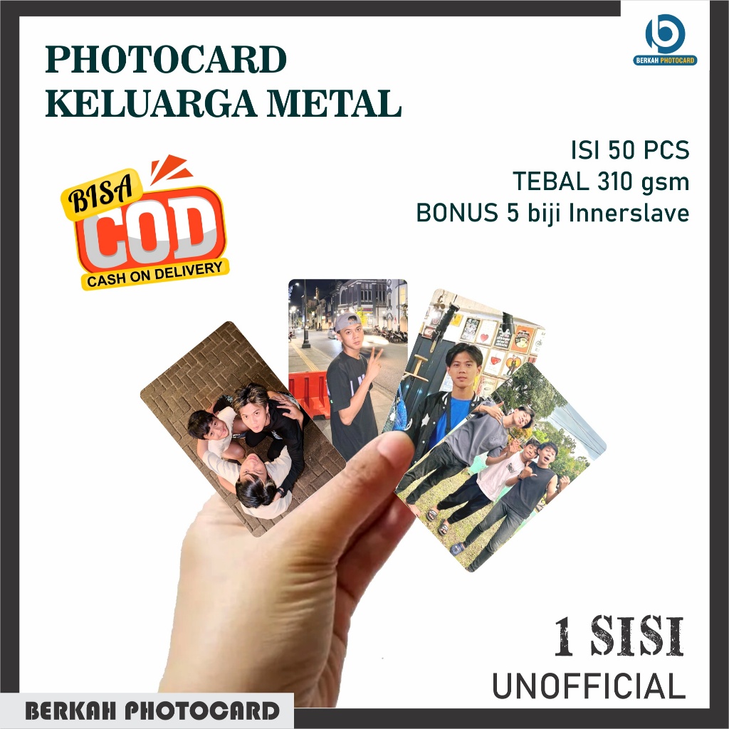 Jual Photocard KELUARGA METAL isi 50 pcs 1 sisi tebal 310 gsm | Shopee ...