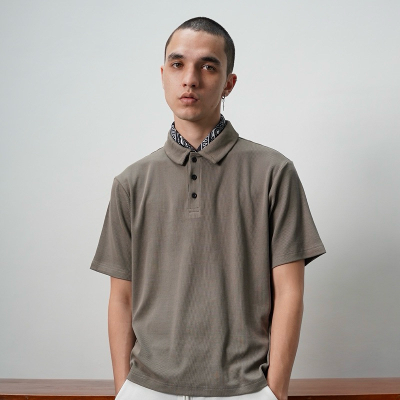 Jual MENU 1.1 - CEDAR POLO RIB KNIT | Kemeja Kaos Polo Pria Rajut ...