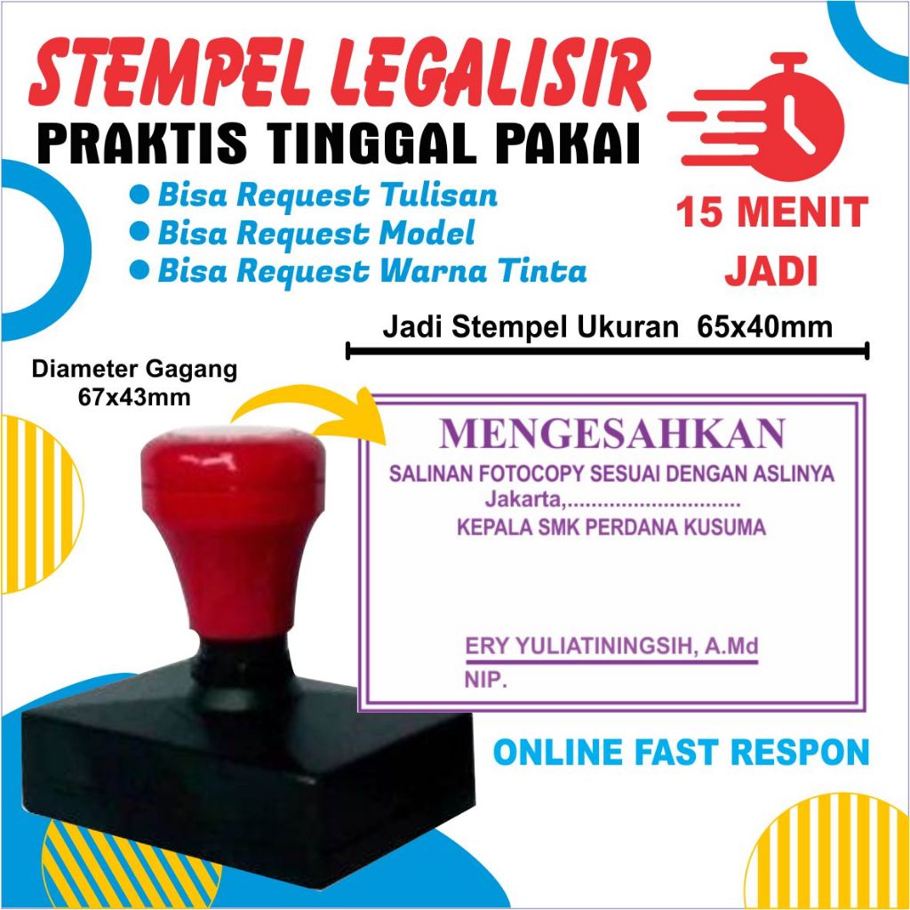 Jual Stempel Legalisir atau Size Besar stempel pengesahan sekolah ...