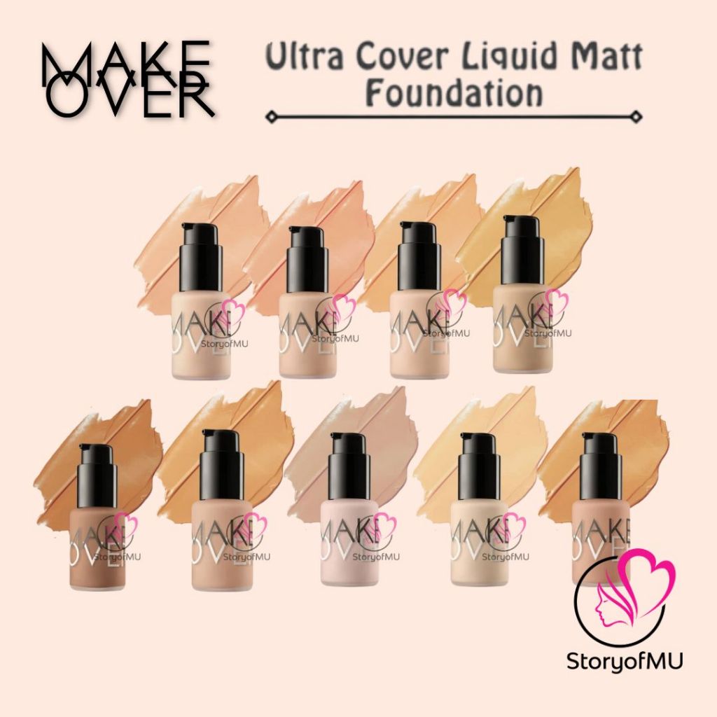 Jual ️ StoryofMU ️ MAKE OVER Ultra Cover Liquid Matte Foundation 33ml - MakeOver Foundation Cair ...