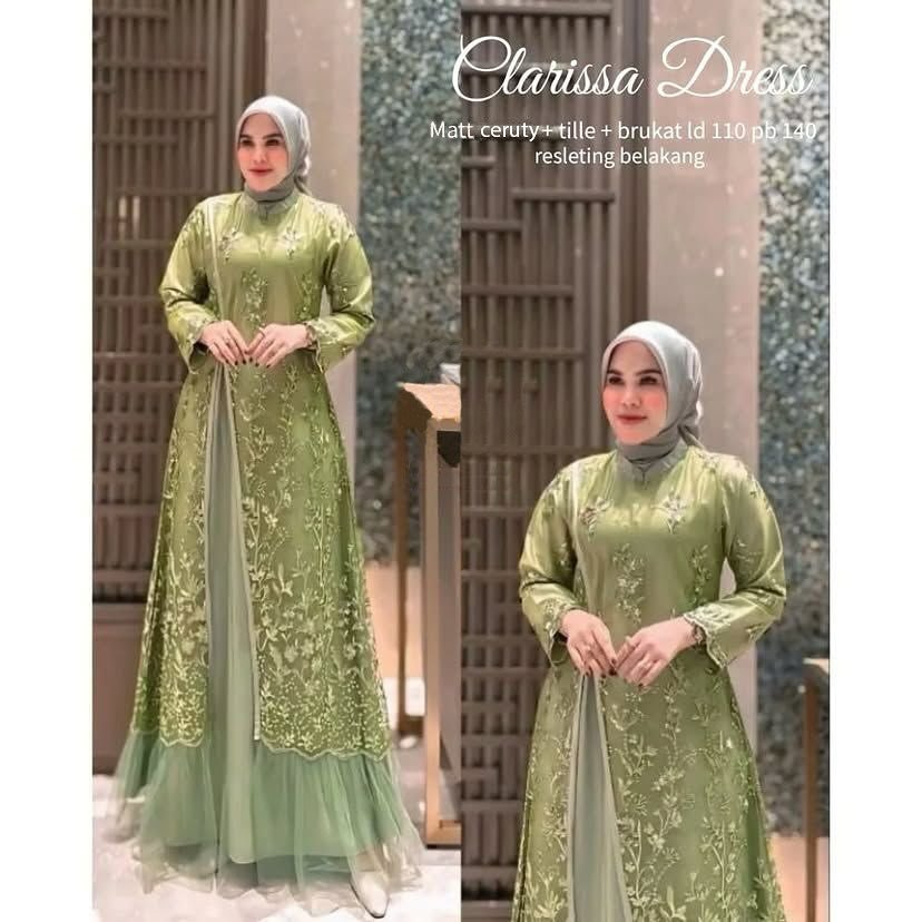 Jual clarissa dres gamis lebaran 2025 viral/gamis Kebaya terbaru 2025 /gamis lebaran tahun 2025 ...