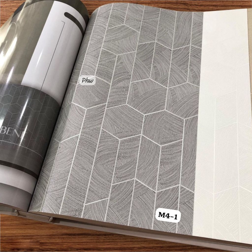 Jual Wallpaper Dinding Kotak Diagonal Abu Coklat Cream Industrial ...