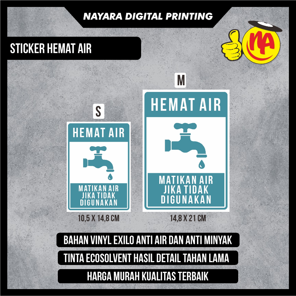 Jual Sticker Matikan keran air / sticker hemat air / stiker keran air ...