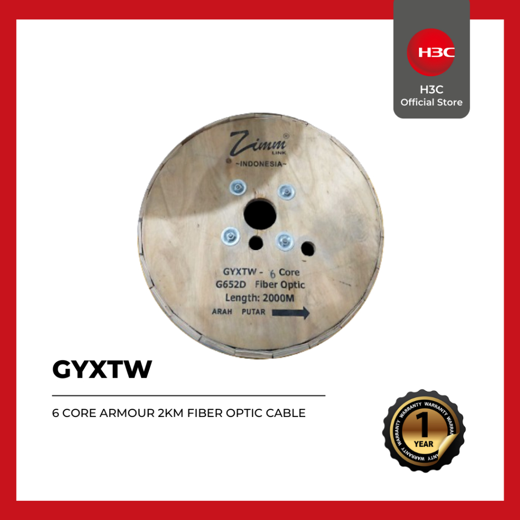 Jual ZIMMLINK GYXTW 6 Core Armour G652D with 1 Loose Tube , FRP 2.0mm ...