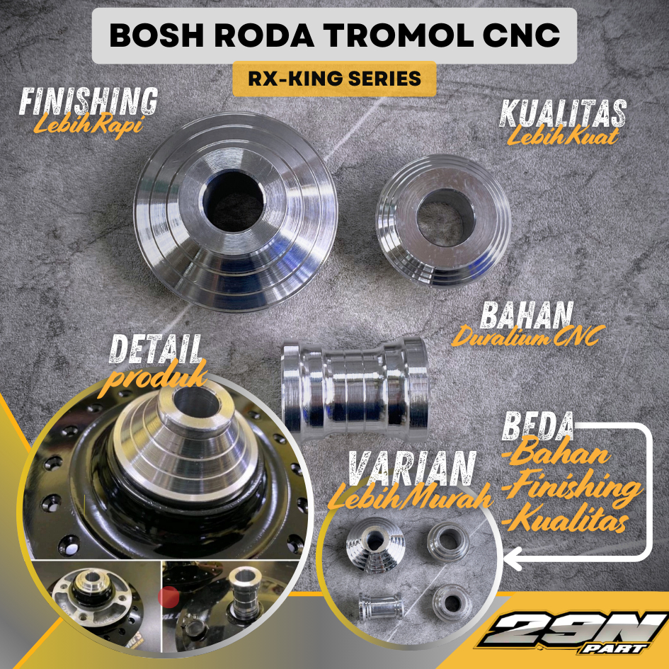 Jual Bos Bosh Roda Tromol Depan Belakang CNC Rx King Rxk Rxs YT Fullset ...