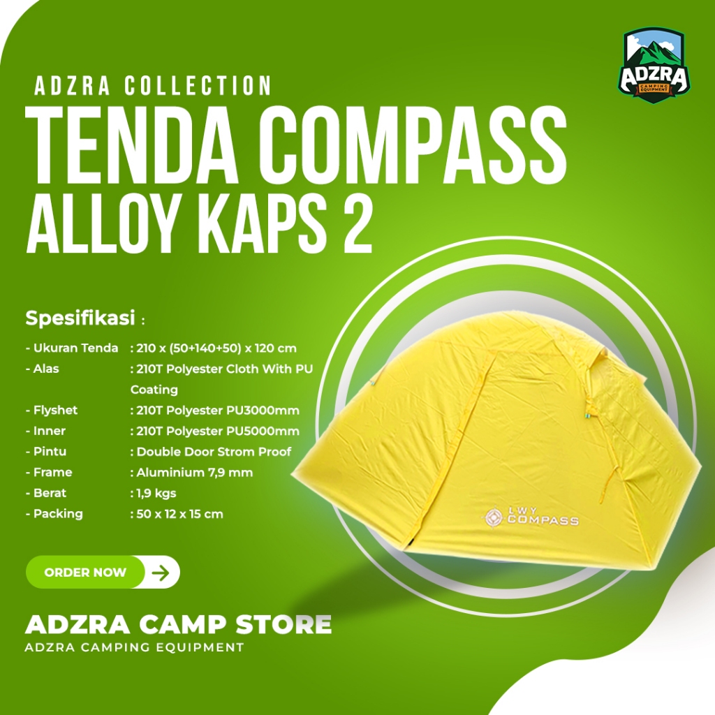 Jual Tenda LWY COMPASS Frame Alumunium Alloy | Tenda LWY Compass Kap 2P ...