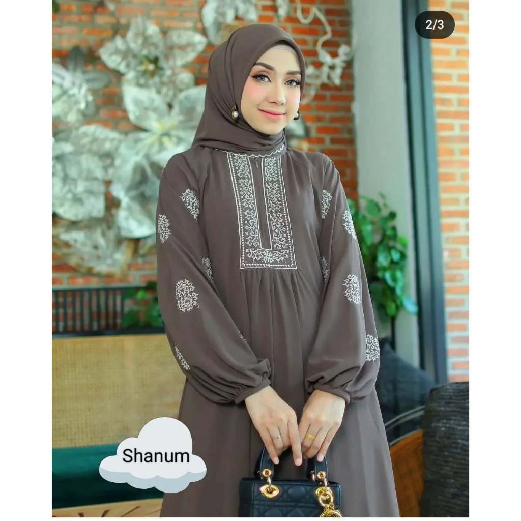 Jual Shanum Dress Gamis mewah model terbaru yang mewah dan viral saat ...