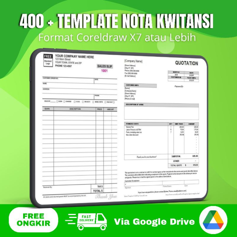 Jual 400+ Template Nota Kwitansi Format CorelDraw | Shopee Indonesia