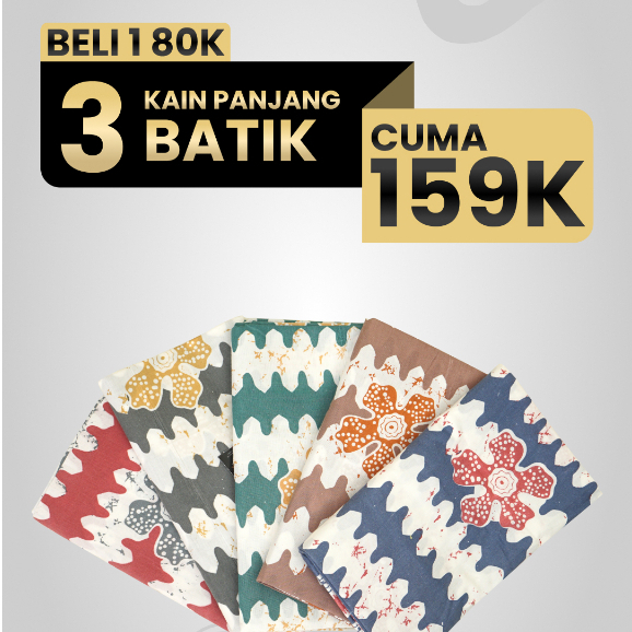 Jual BATIK TRUSMI Bahan Kain Batik Campur Motif Kombinasi Gelombang ...