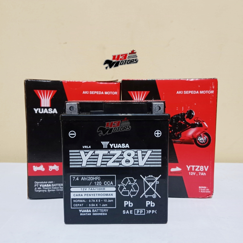 Jual AKI YUASA YTZ8V 12V 7.4Ah(20Hr) | Shopee Indonesia