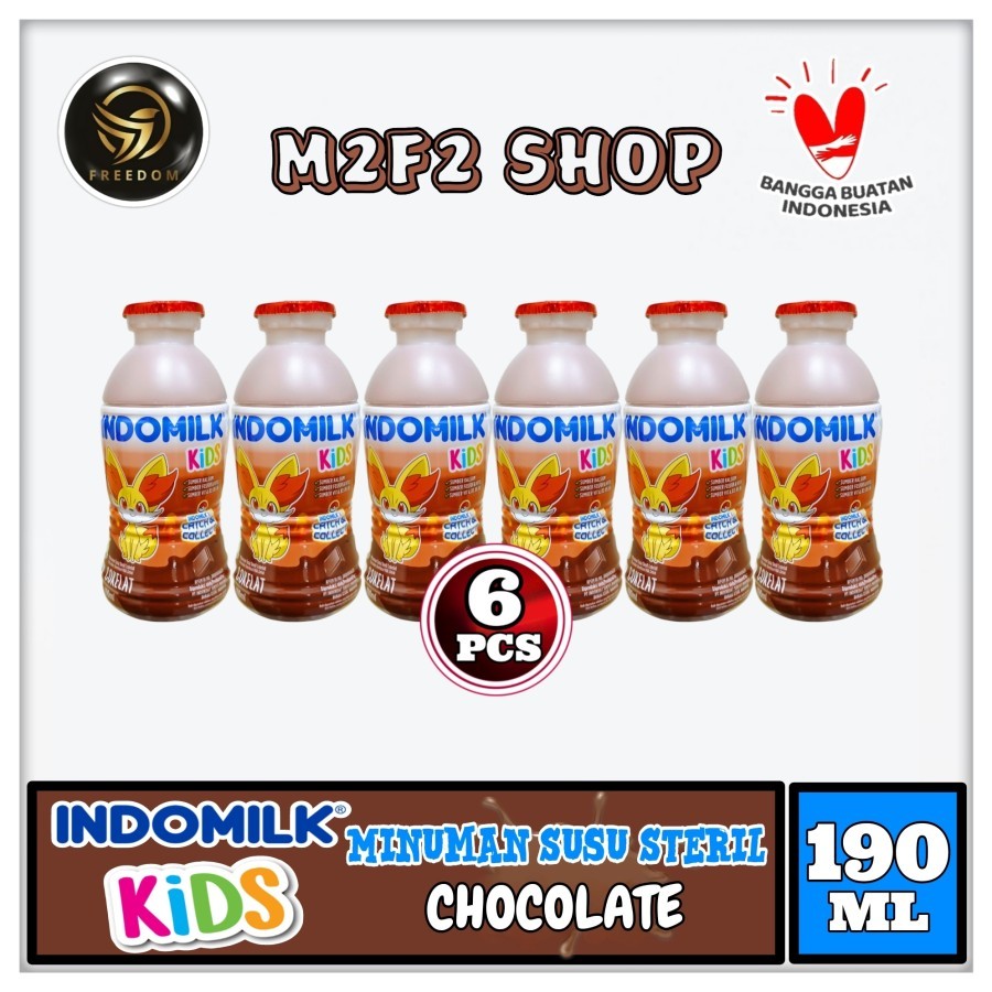 Jual Susu Indomilk Steril Botol Pet Cokelat | Chocolate - 190 ml (Kemasan 6 Pcs) | Shopee Indonesia