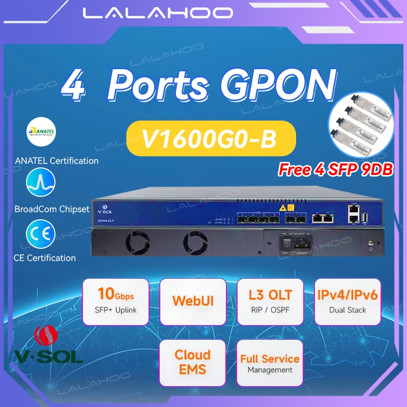 Jual OLT GPON VSOL 4 Ports V1600G0-B Uplink 10GE+ 4 SFP 9DB Layer 3 ...