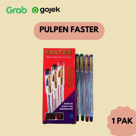 Jual Pulpen Faster Tinta Hitam C600 Ukuran 0,7mm - 12 Pcs (1Pak ...