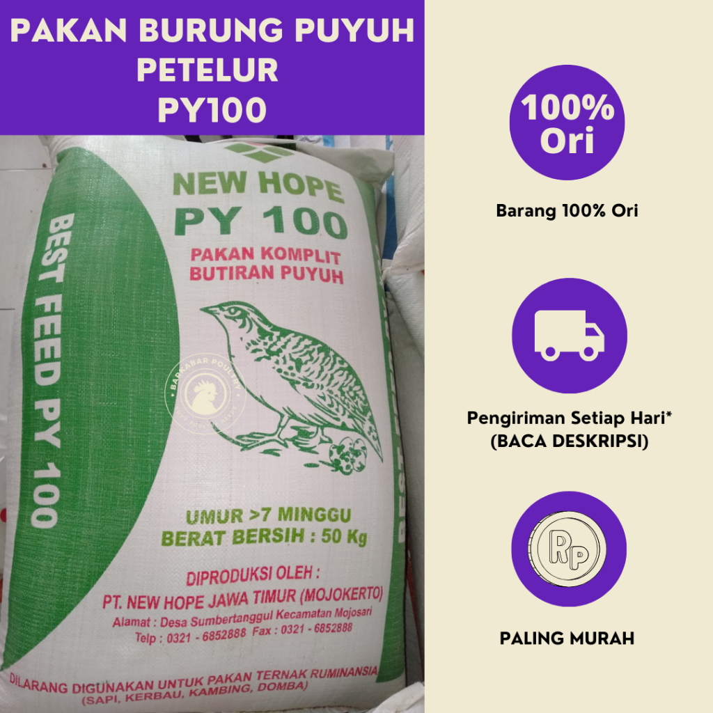 Jual Pakan Burung Puyuh Petelur PY100 (1 Kg, protein 21%) | Shopee Indonesia
