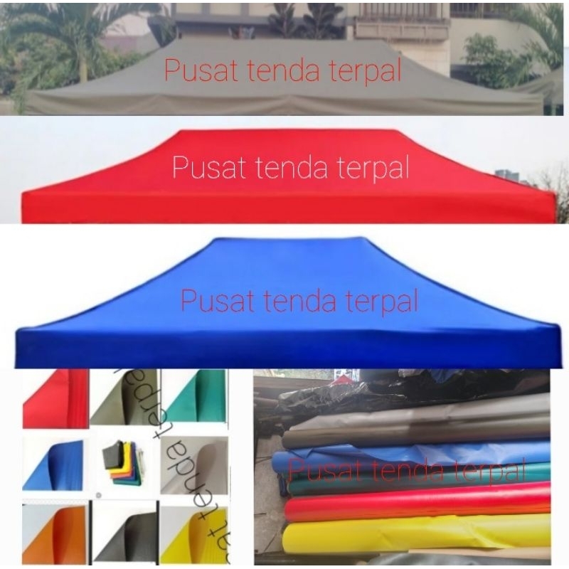Jual Atap tenda lipat ukuran 3x4,5 3x6 bahan atap pvc ulin semi karet ...