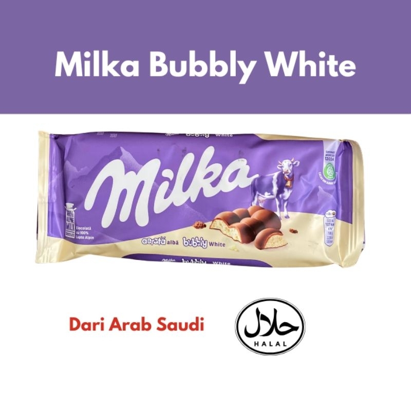 Jual Milka Bubbly White Coklat Impor Arab | Shopee Indonesia