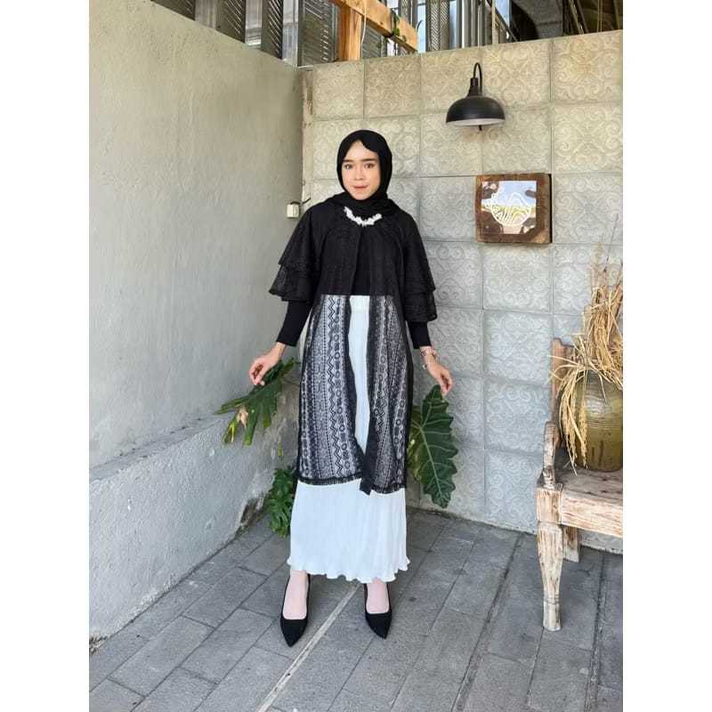 Jual MALLIKA OUTER BRUKAT PREMIUM LENGAN RUFFLE - KONDANGAN OUTFIT ...
