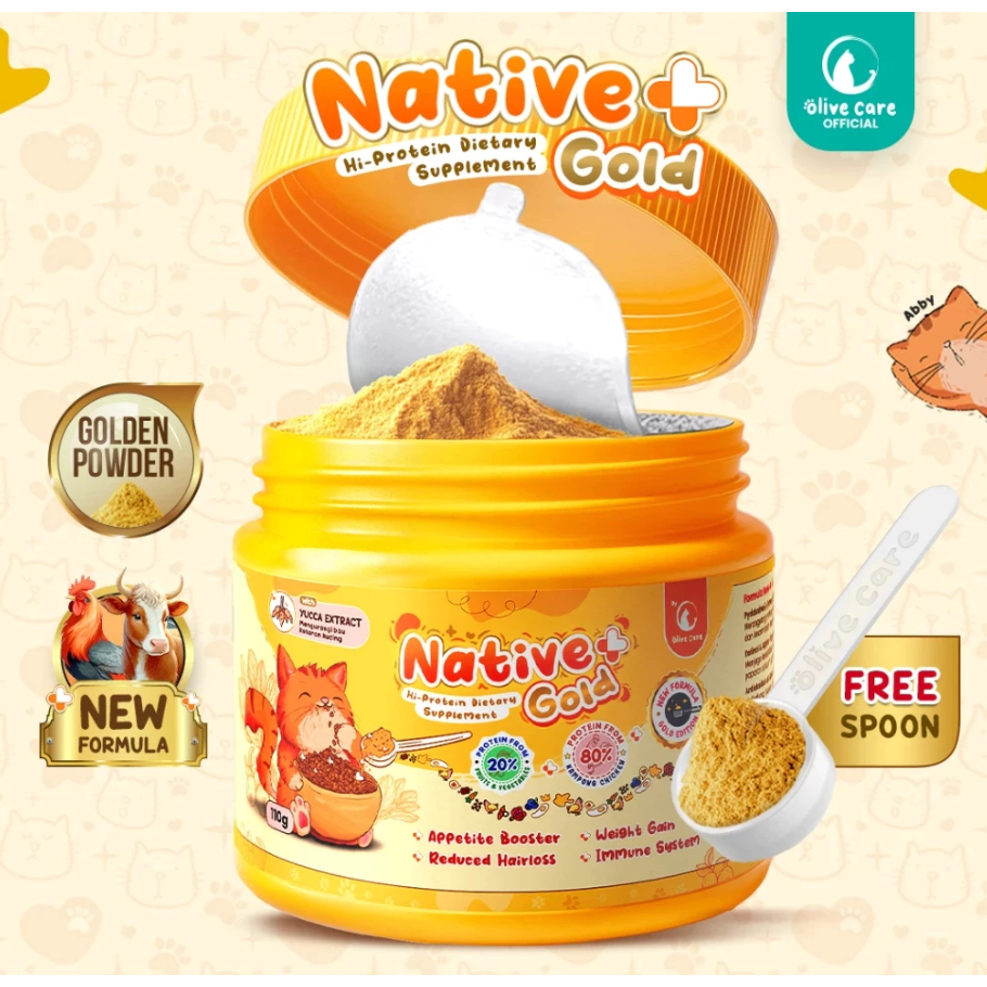 Jual Olive Care Vitamin Kucing NATIVE+ GOLD Penambah Nafsu Makan, Kulit ...