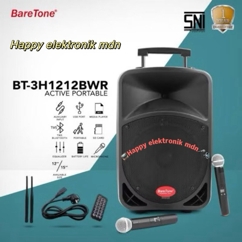 Jual BARETONE BWR 12 INCH BARETONE SPEAKER PORTABLE BARETONE BT ...