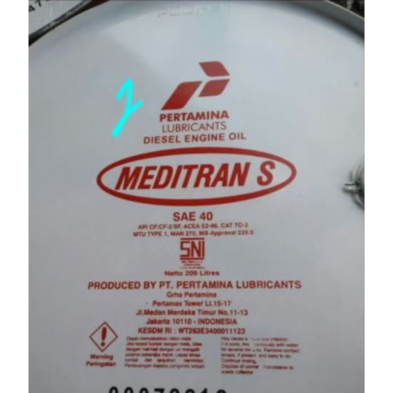 Jual Oli Mesin Diesel Pertamina / Meditran S40 isi 209L | Shopee Indonesia