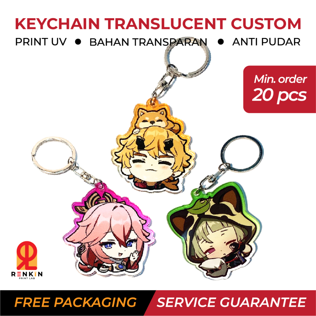 Jual [Min. 20 pcs] Gantungan Kunci Translucent Custom | Custom ...
