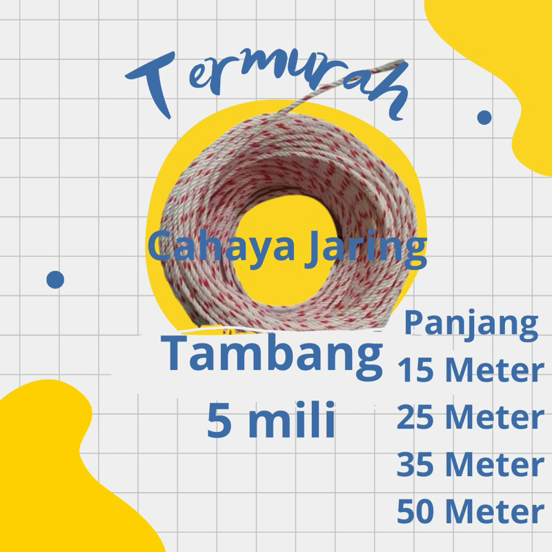 Jual TALI TAMBANG PLASTIK 5 MM 50 METER / TALI TAMBANG PPD 5 MM ...