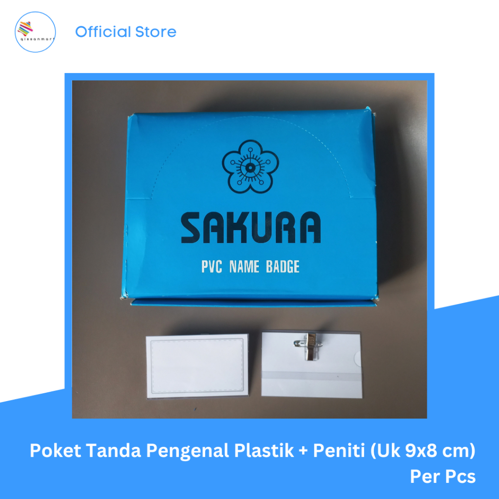 Jual Name Tag Name Badges SAKURA - Plastik Name Tag ID Card Holder ...